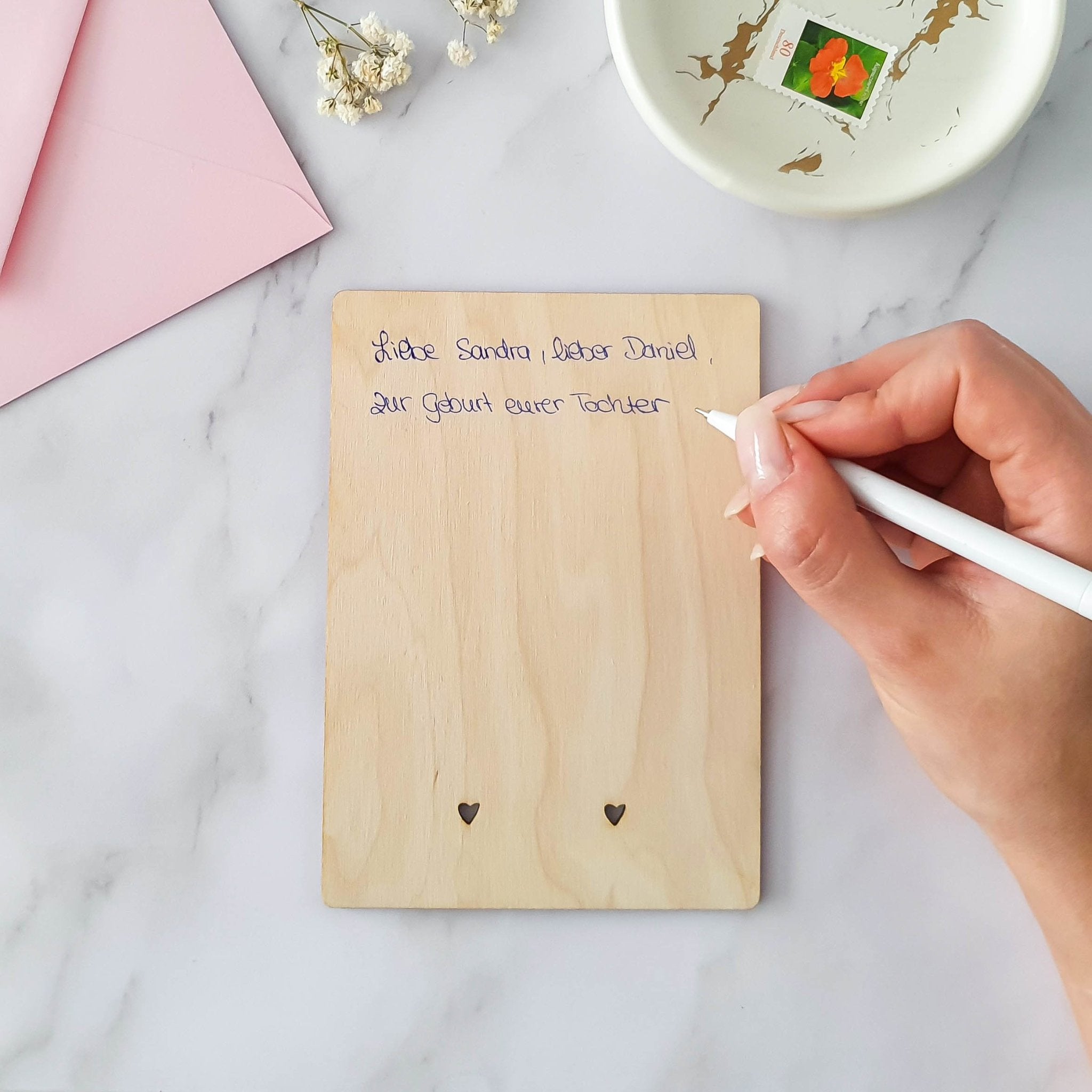 Personalisierte Geburtskarte Mädchen mit Reh-Motiv – Suzu Papers